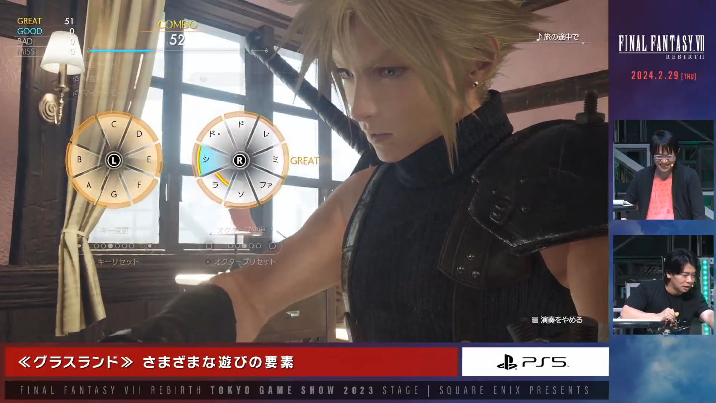 《FF7 Rebirth》TGS現場展示實機遊玩片段，首曝陸行鳥系統、開放世界地圖探索、鋼琴演奏等要素 | 遊戲基地 Gamebase