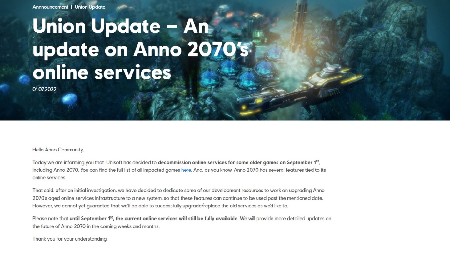 Ubisoft 將終止《刺客教條 2》等15 款作品線上服務，連帶影響單機 DLC 內容不能玩 | 遊戲基地 Gamebase