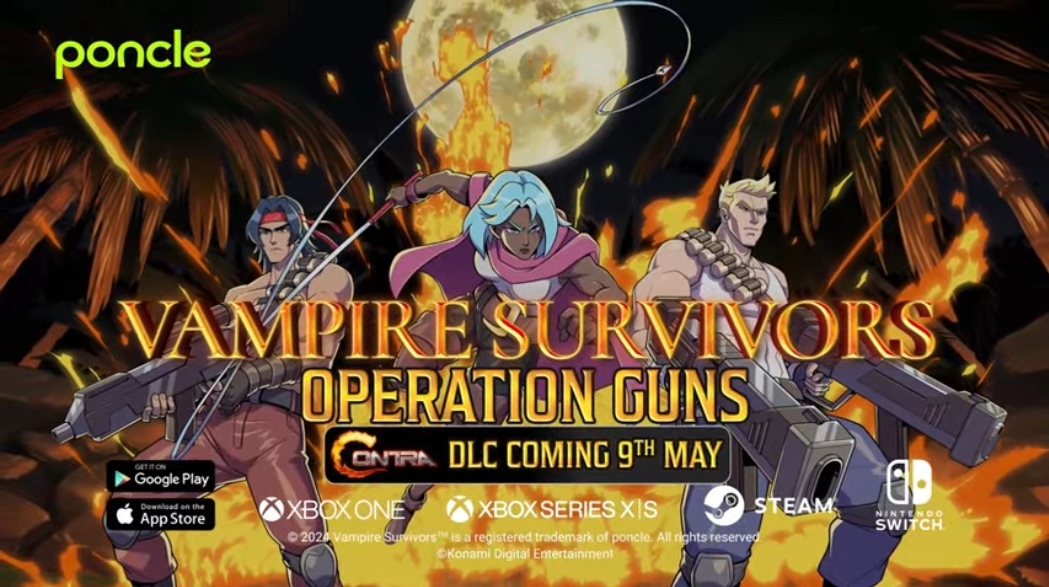《吸血鬼倖存者》PS 版 2024 年夏天推出！《魂斗羅》聯動 DLC「Operation Guns」5/9 登場 | 遊戲基地 Gamebase