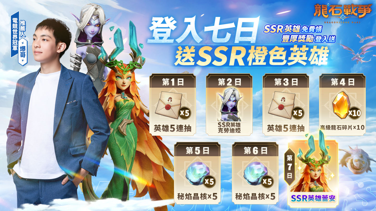 《龍石戰爭》今日上市公開七大開服活動！登入送 350 抽＆限定 SSR 英雄 | 遊戲基地 Gamebase