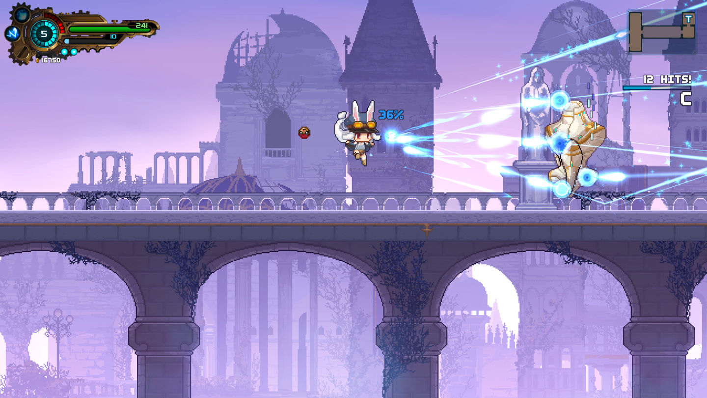 台灣獨立製作《TEVI》Steam、Switch 平台上架，扮兔耳娘帶浮遊炮享受各種炫目連技 | 遊戲基地 Gamebase