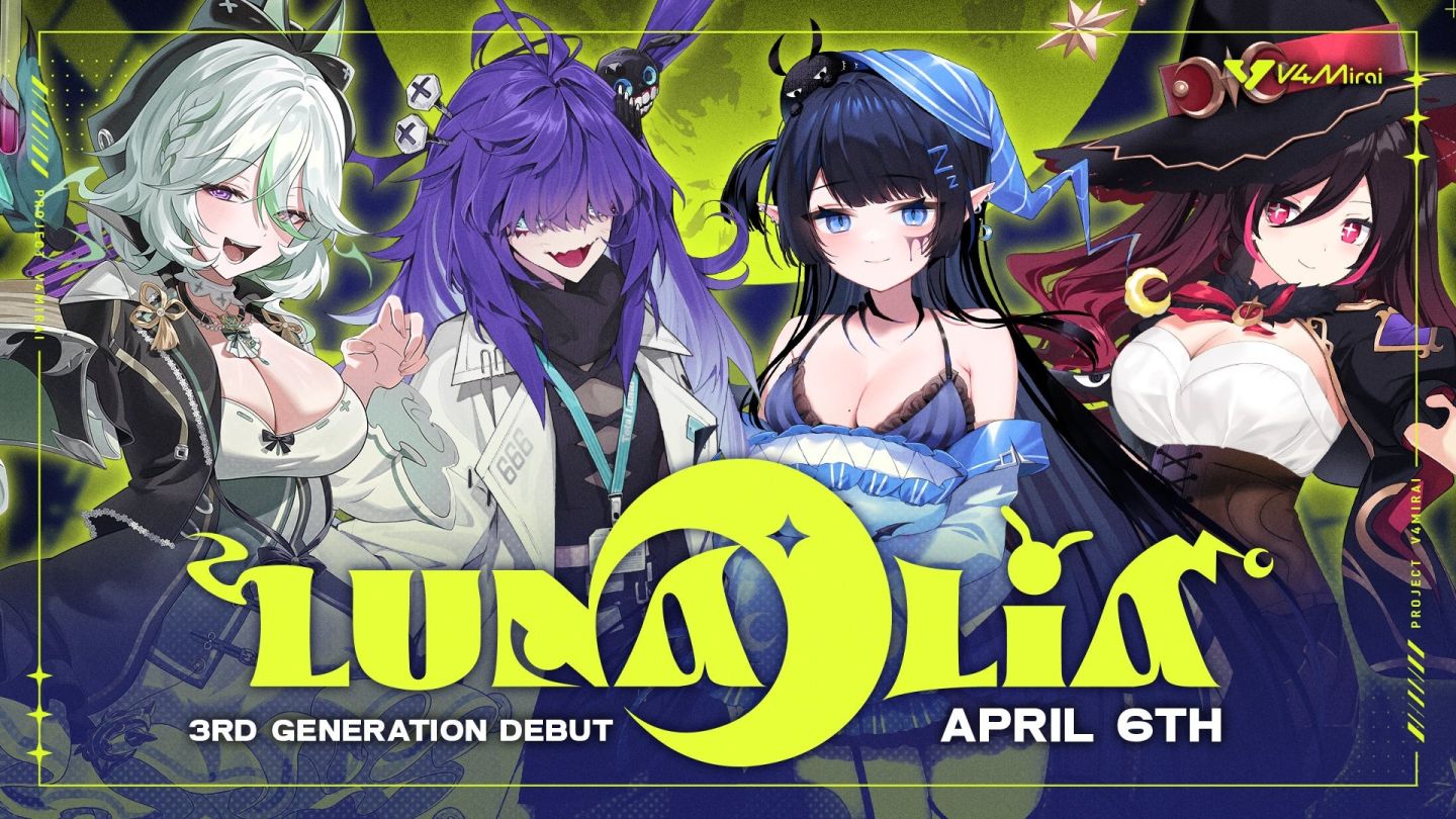 海外 Vtuber 企劃「V4Mirai」三期生「Lunalia」正式亮相＆原創曲 MV 公開 | 遊戲基地 Gamebase