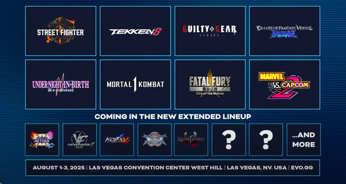 「EVO 2025」參賽遊戲項目公開！《快打旋風6》、《鐵拳8》、《真人快打1》確定上榜 | 遊戲基地 Gamebase